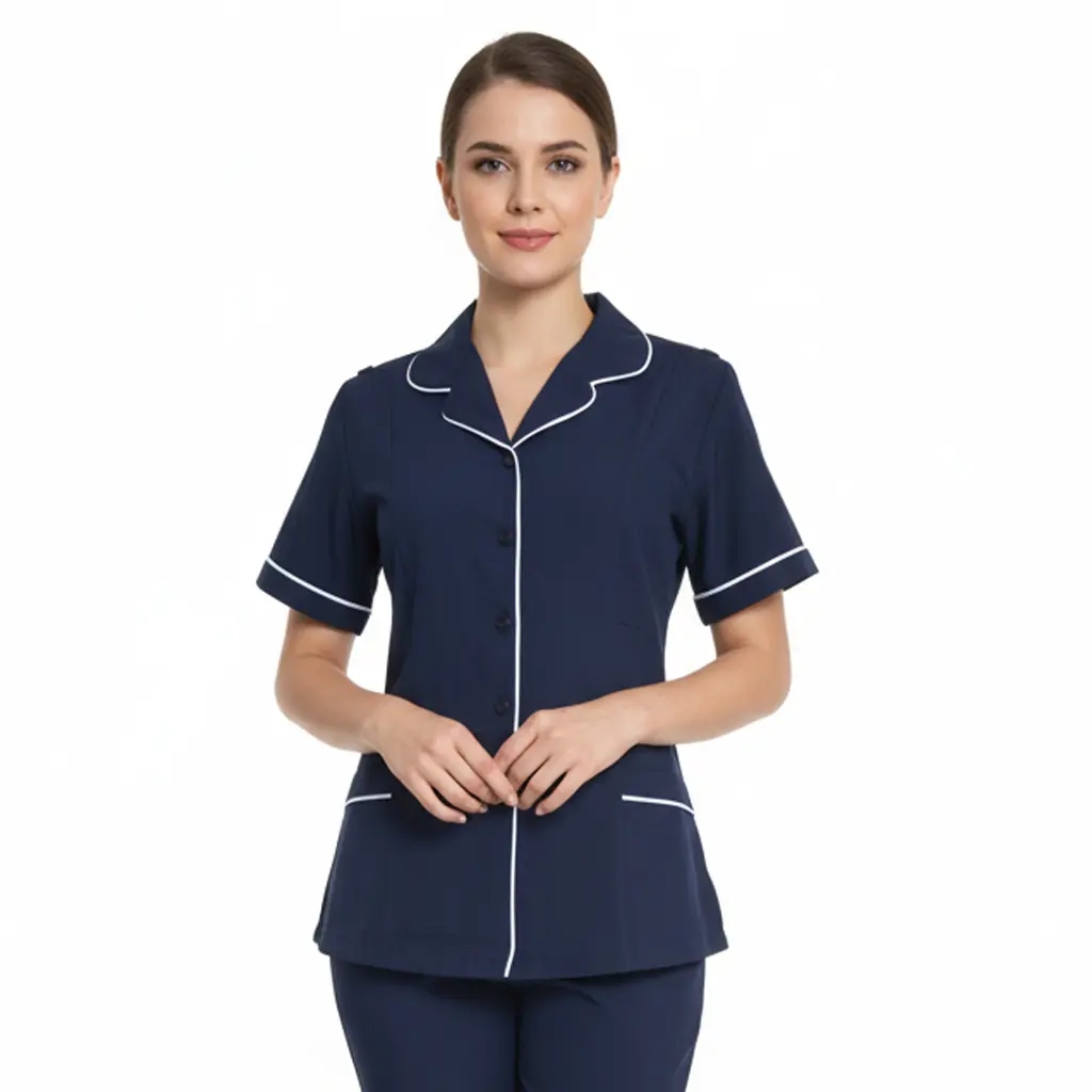 Larimar Button-Up Tunic offers comfort, durability, and a clean look
